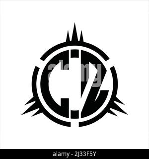 CZ Monogram geometric shape style template. Monogram initial design ...