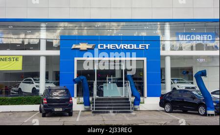 A front view of the Chevrolet car dealership store in Sao Paulo Stock ...