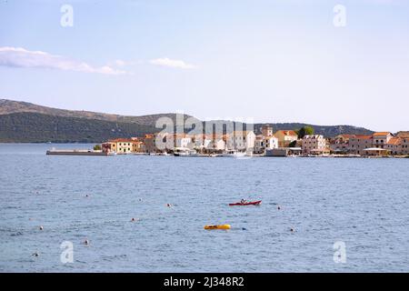 island of Krapanj; view from Brodarica; Šibenik archipelago Stock Photo ...