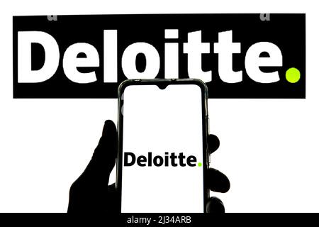 Spain. 4th Apr, 2022. In this photo illustration a Snapchat logo seen ...