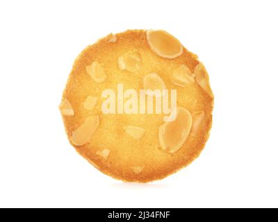 Almond flake cookies isolated on white Stock Photo - Alamy