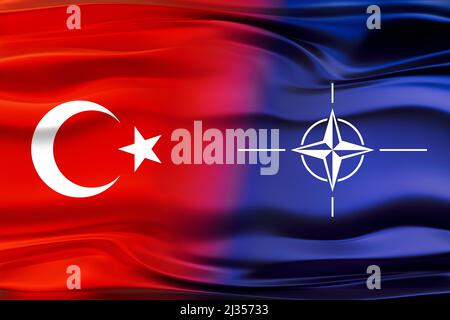 Turkey and NATO flags - 3D illustration Stock Photo - Alamy