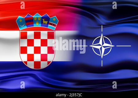 Croatia and NATO flags - 3D illustration Stock Photo - Alamy