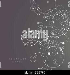 Abstract background with gradient circles. Scientific, futuristic theme with plexus effect Stock ...