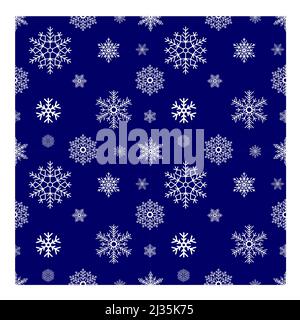 Seamless pattern with snowflakes on blue background for packaging and ...
