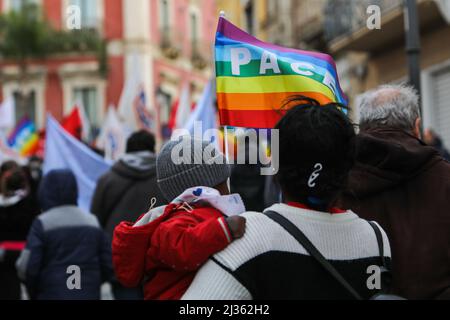 Comiso, Italy. 04th Apr, 2022. Demonstration for the peace in Comiso ...