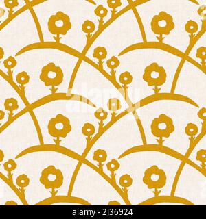 Gender neutral flower seamless raster background. Simple whimsical 2 ...