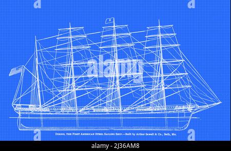 Dirigo, the First American Steel, Sailing Ship. Built by Arthur Sewall ...