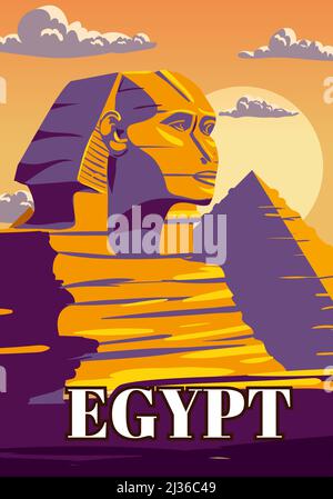 The Sphinx of Giza design, Travel trip vacation and tourism and journey ...