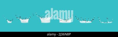 Milk splash sequence animation sprite sheet, drip Stock Vector Image ...