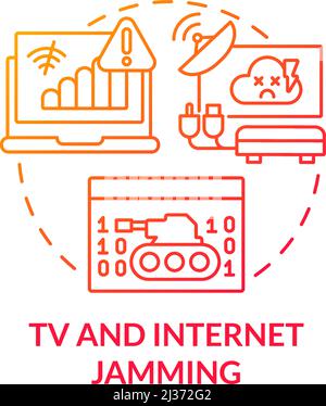 TV and internet jamming red concept icon Stock Vector Image & Art - Alamy