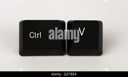 Ctrl C shortcut text created with keyboard keys isolated on white ...