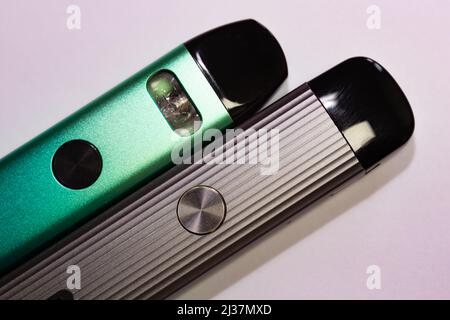 Modern electronic cigar with sticks isolated on white background Stock ...