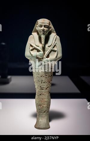 Ushabti of the Nubian king Aspelta, faience, Napata period, 593-568 BC ...