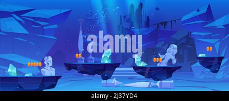 2d arcade game underwater landscape level map interface. Shark ...