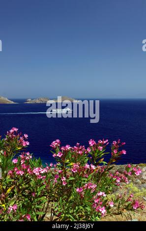 SAOS ferry boat, the Stavros, Tilos island, near Rhodes. May 2022 Stock ...