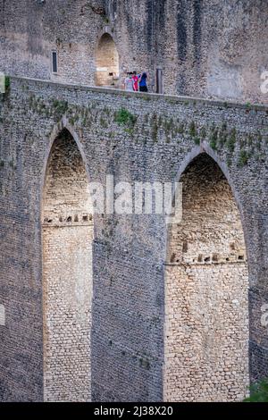 Ancient Ponte delle Torri (Towers Bridge), Spoleto (PG), Umbria, Italy ...