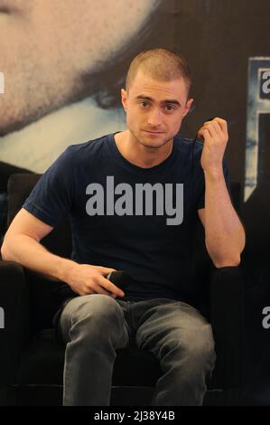 Actor Daniel Radcliffe speaks during Victor Frankenstein film press ...