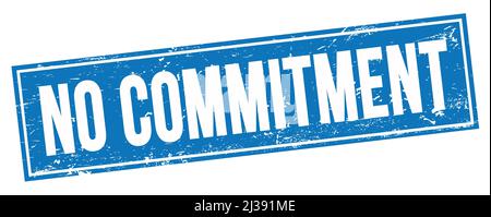 COMMITMENT text on blue grungy rectangle vintage stamp Stock Photo - Alamy