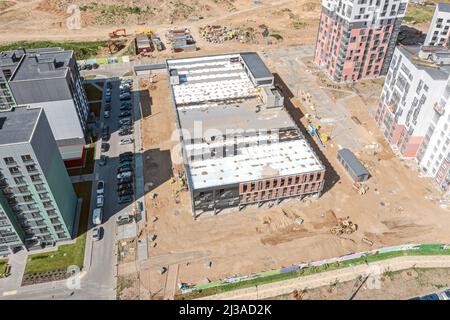 construction of multilevel parking garage in a new residential district ...