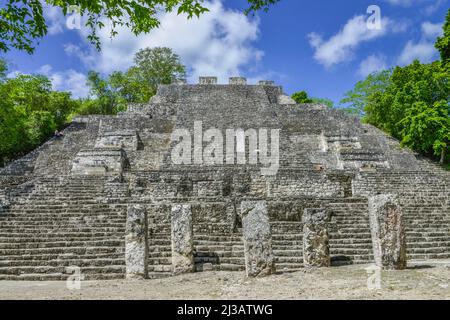 Pyramid of Structure II, Calakmul, Campeche, Yucatan, Mexico Stock ...