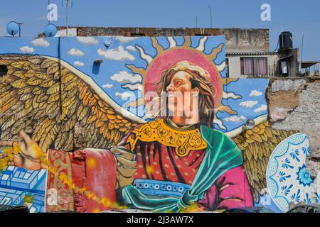 Mural, Barrio de Xanenetla, Puebla, Mexico Stock Photo - Alamy