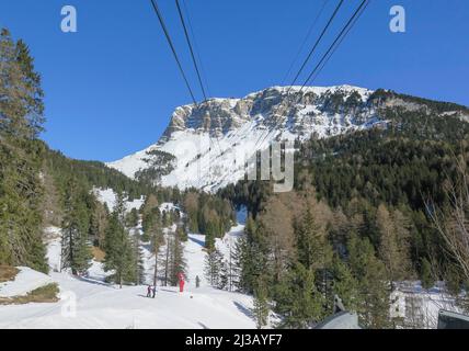 Cable car to the Seceda, Val Gardena, Dolomites, Italy Stock Photo - Alamy