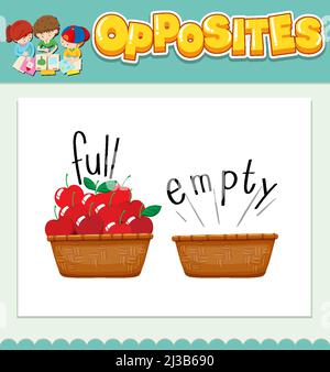 Opposite words for full and empty illustration Stock Vector Image & Art ...
