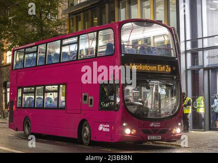 File photo dated 08/11/21 of a Translink Metro buses in parked in ...