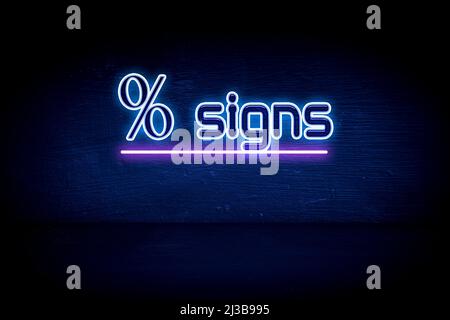 $ Signs - blue neon announcement signboard Stock Photo - Alamy