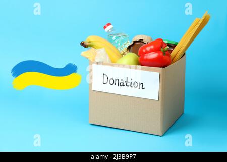 Concept of donation due to war in Ukraine, isolated on white background ...