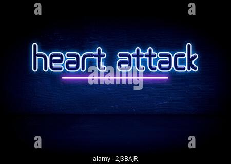 Heart - blue neon announcement signboard Stock Photo - Alamy