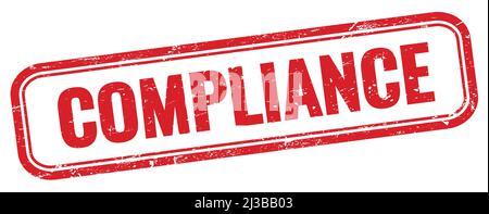COMPLIANCE text on red grungy round vintage stamp Stock Photo - Alamy