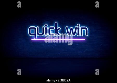 Win-win - blue neon announcement signboard Stock Photo - Alamy