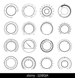 UI Control Knob Regulators, volume settings, sound control Stock Vector ...