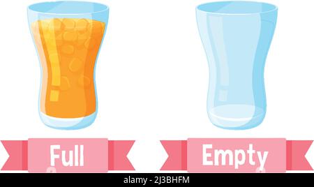 Opposite words for full and empty illustration Stock Vector Image & Art ...