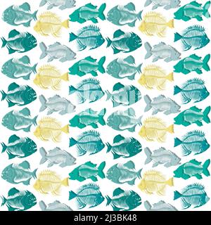 Seamless vector pattern with fish skeleton Stock Vector Image & Art - Alamy
