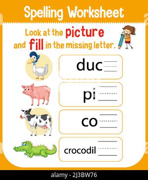 Spell English word crocodile illustration Stock Vector Image & Art - Alamy