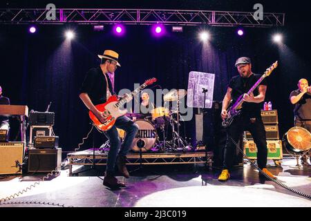 April 4, 2022: Jon Fratelli, Barry Fratelli, and Mince Fratelli, of the ...