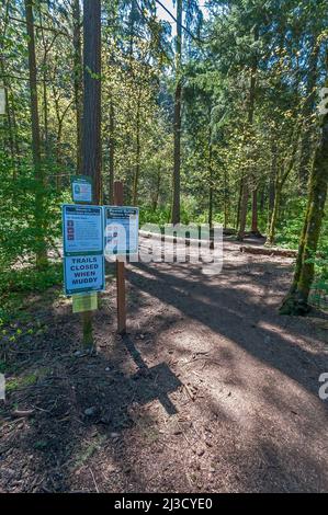 On the trail at Powell Butte Nature Park in Portland, Oregon Stock ...