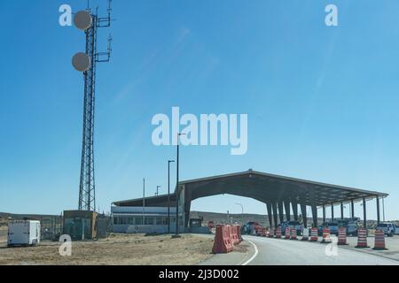 United States Border Patrol interior Checkpoint on Highway 62 near El ...