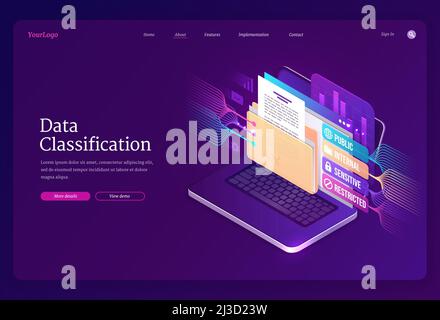 Data classification banner. Concept of sorting and organization ...