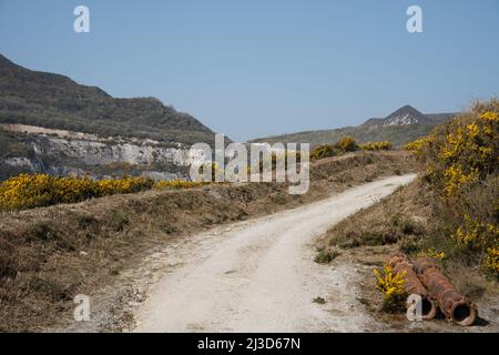 Present day china clay extraction at Wheal Martyn and Greensplat, as ...