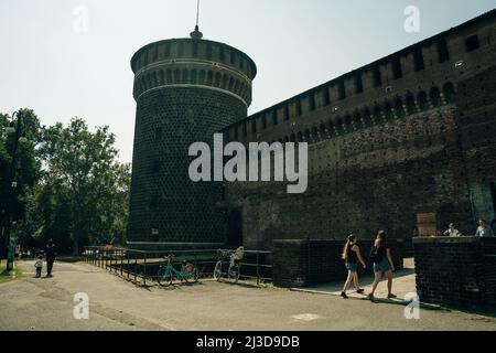 Milan, Italy - NOV, 2021 The Basilica of Sant'Ambrogio, one of the most ...