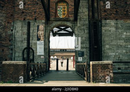 Milan, Italy - NOV, 2021 The Basilica of Sant'Ambrogio, one of the most ...