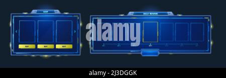 Game buttons and frames in sci fi style. Design elements, menu and ...