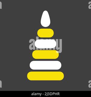 Pyramid toy vector glyph icon. Graph symbol for children and newborn ...
