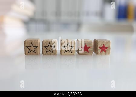 Stars with negative reviews and quality of service closeup Stock Photo ...