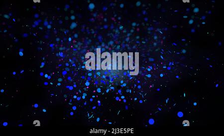 Abstract defocused particles in space, cloud or fog effect, computer ...