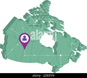 Travel to Canada concept, map with pin on map of Canada. Vacation ...